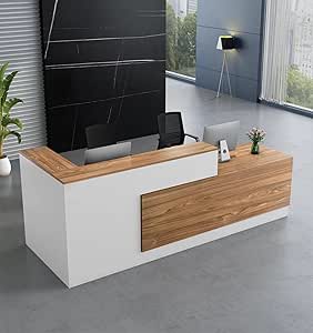 Amazon.com: Modern Wooden front Reception Desk with counter ...