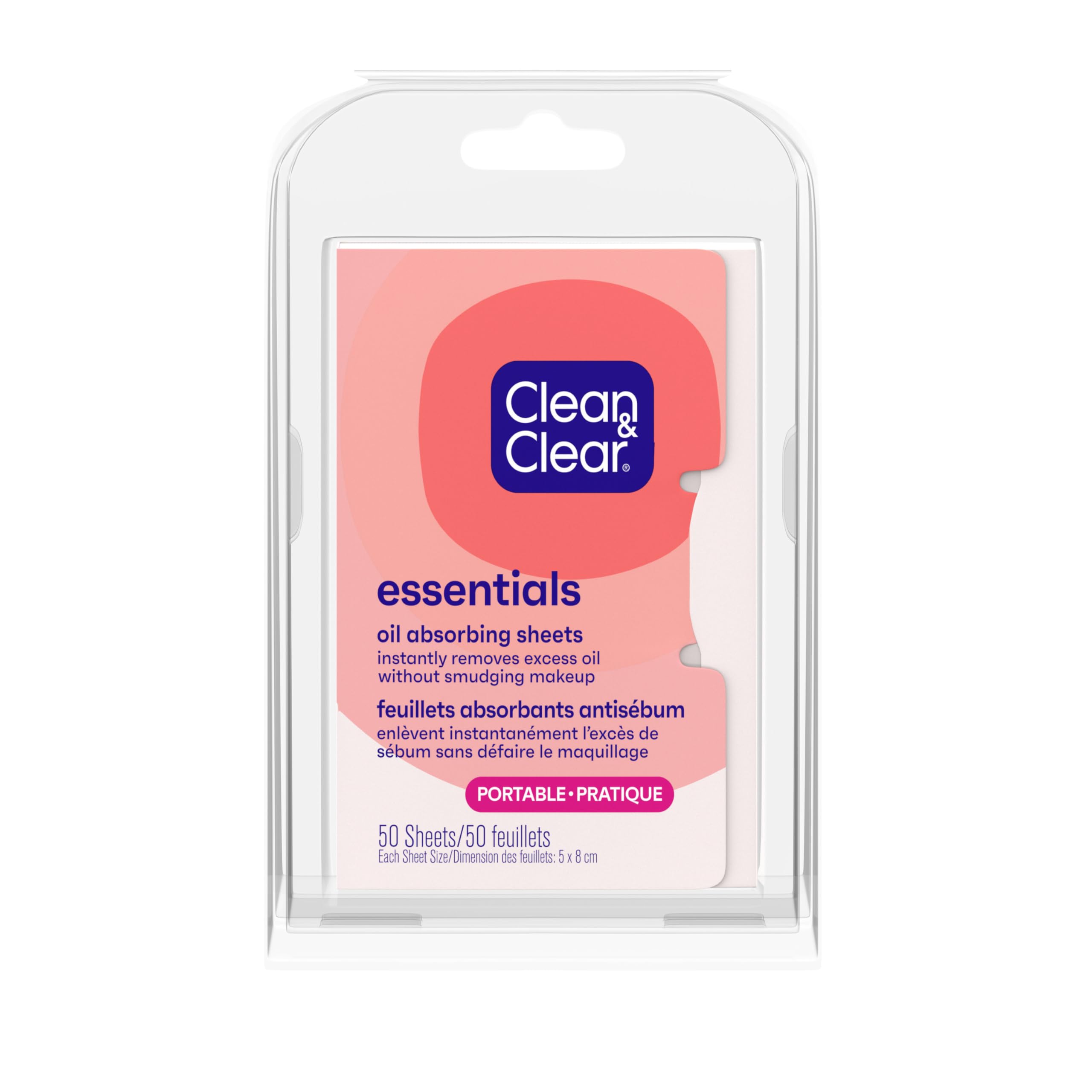 Clean & Clear Oil Absorbing Facial Sheets, Portable Blotting Papers for ...