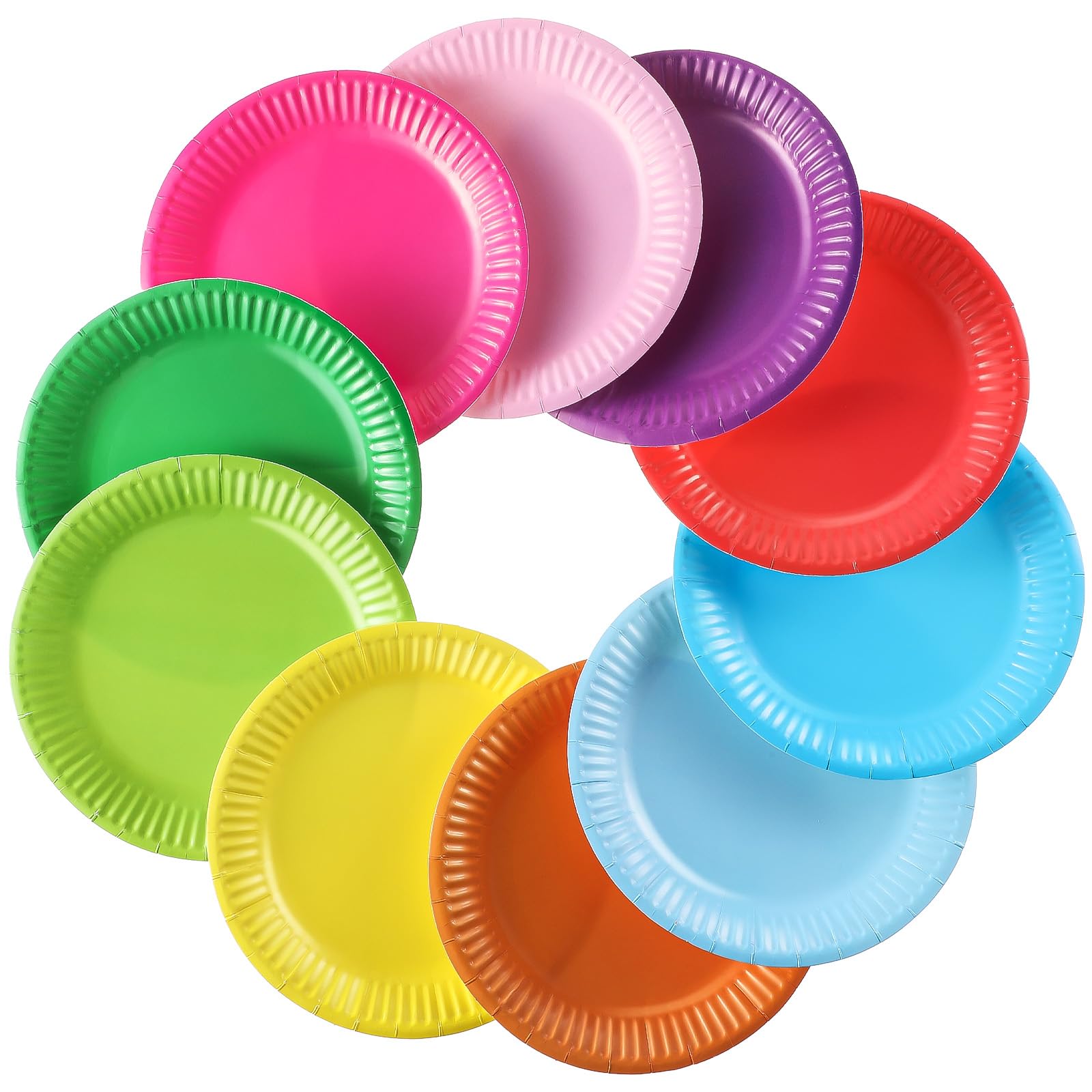 Amazon.com: 300 PCS Colored Paper Plates, 7 Inch Round Paper Plates ...