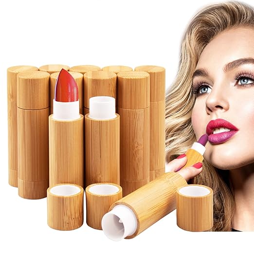 Amazon.com: AUHOKY 12Pcs Bamboo Empty Lipstick Tubes, 5.5g Refillable ...