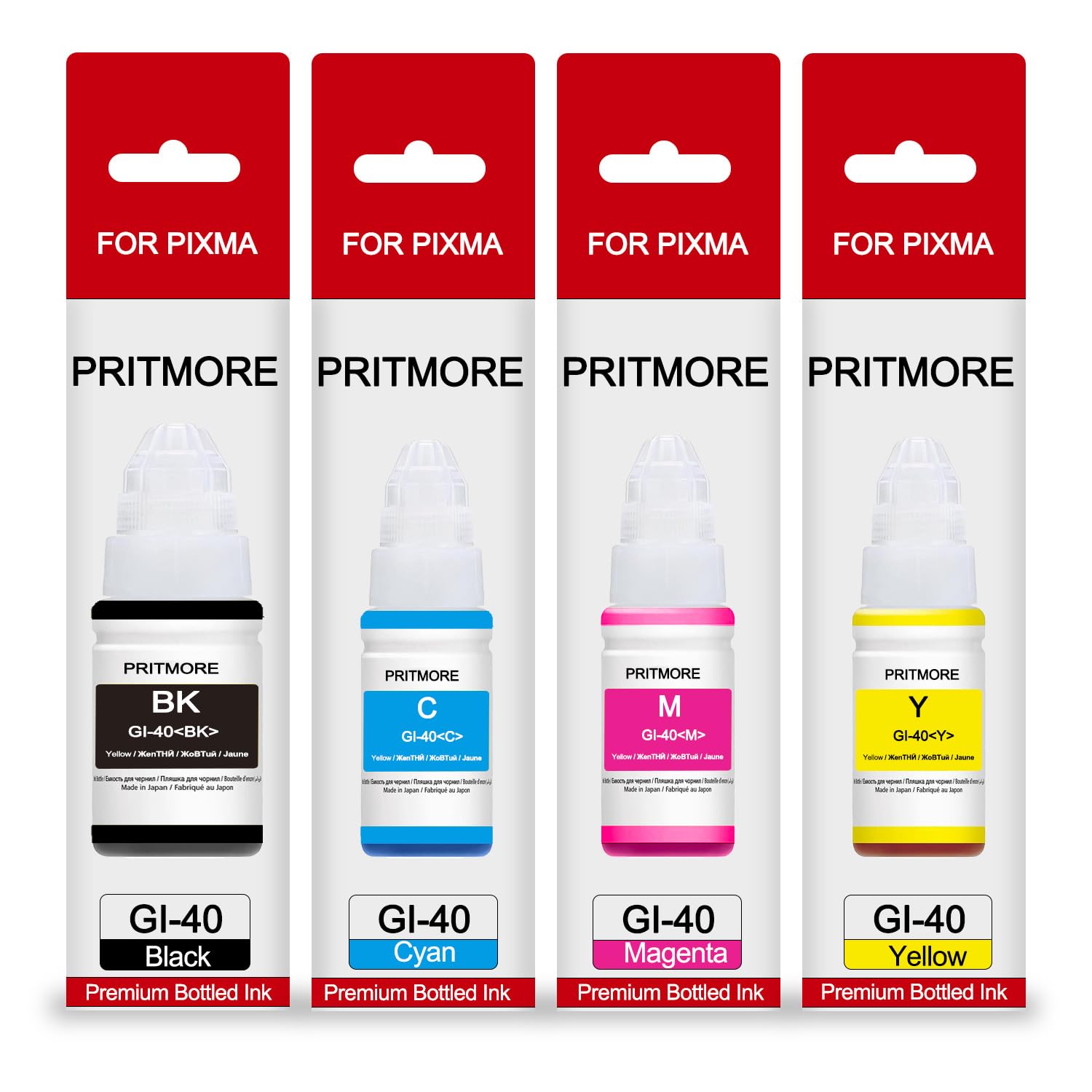 PRITMORE GI-40 ink set 4-Color Multipack for Canon GI-40 GI 40 ...