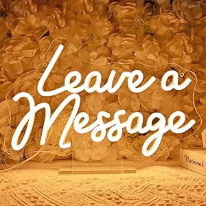 Amazon.com : SYLHOME Leave A Message Led Neon Light Sign Guestbook ...