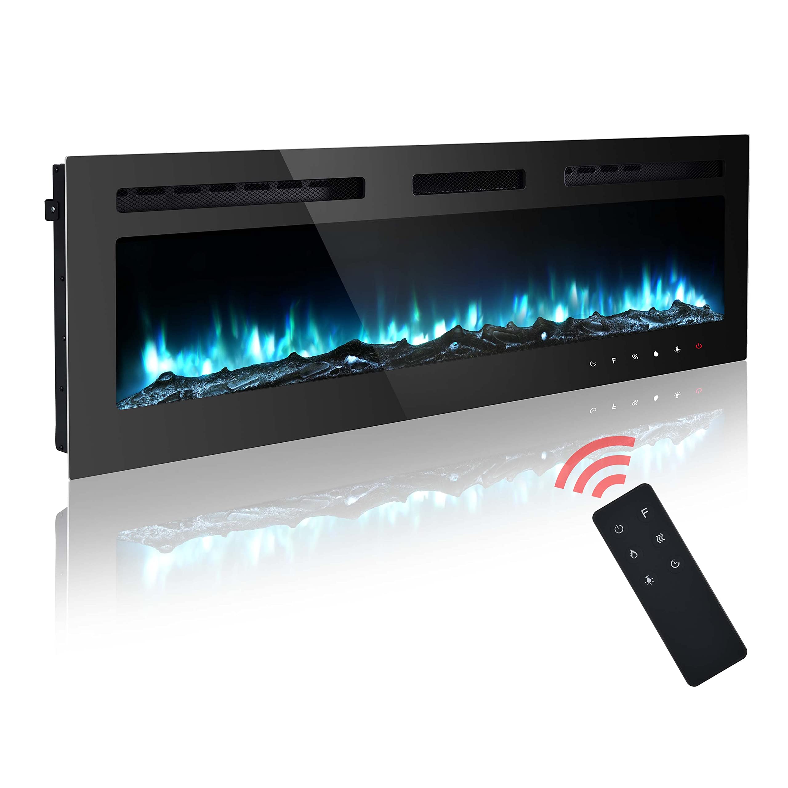 Amazon.com: 70 inches Electric Fireplace Insert, Wall Mounted, 12 Flame ...