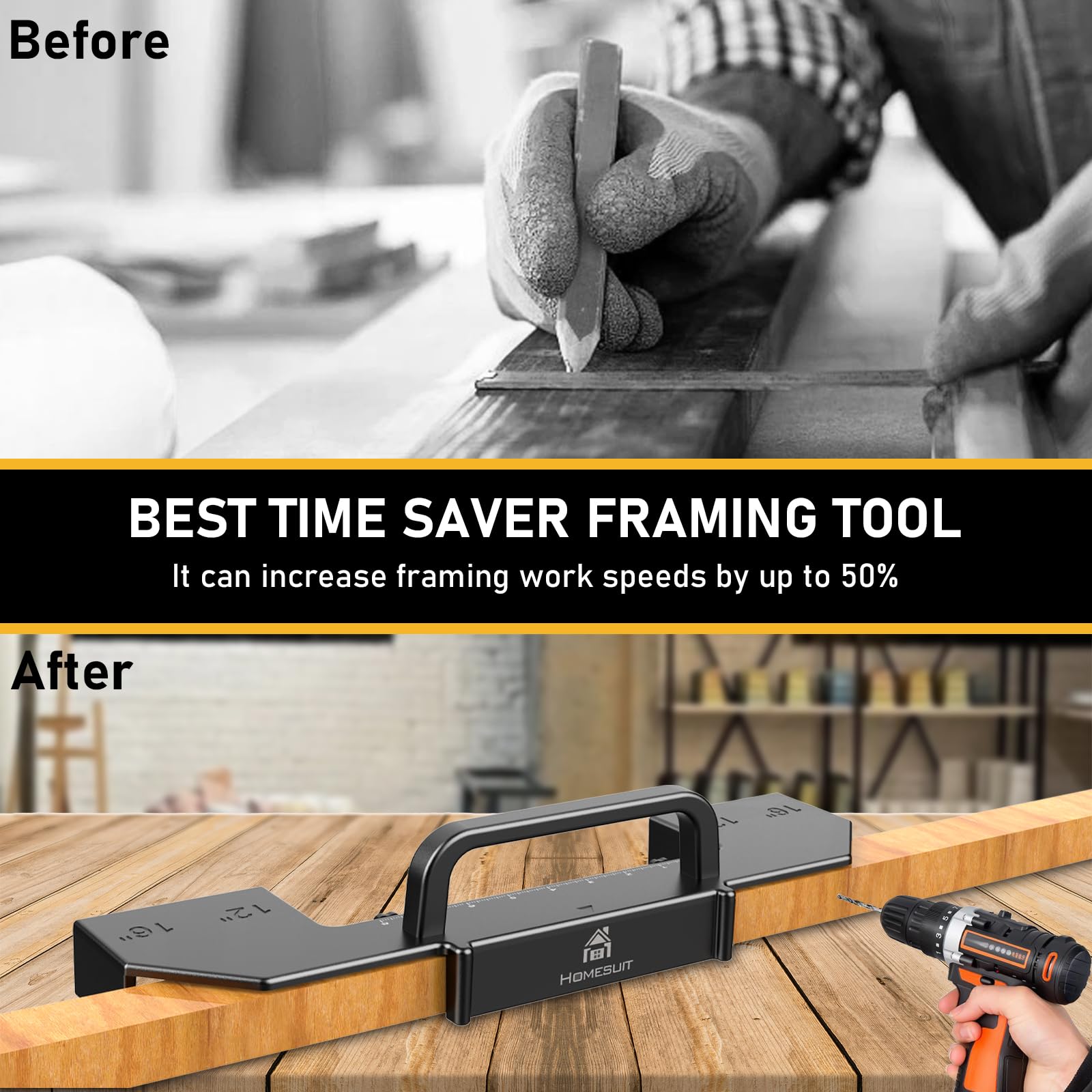Snapklik.com : Homesuit 3 In 1 Framing Tools, 12", 14" & 16" On-Center ...
