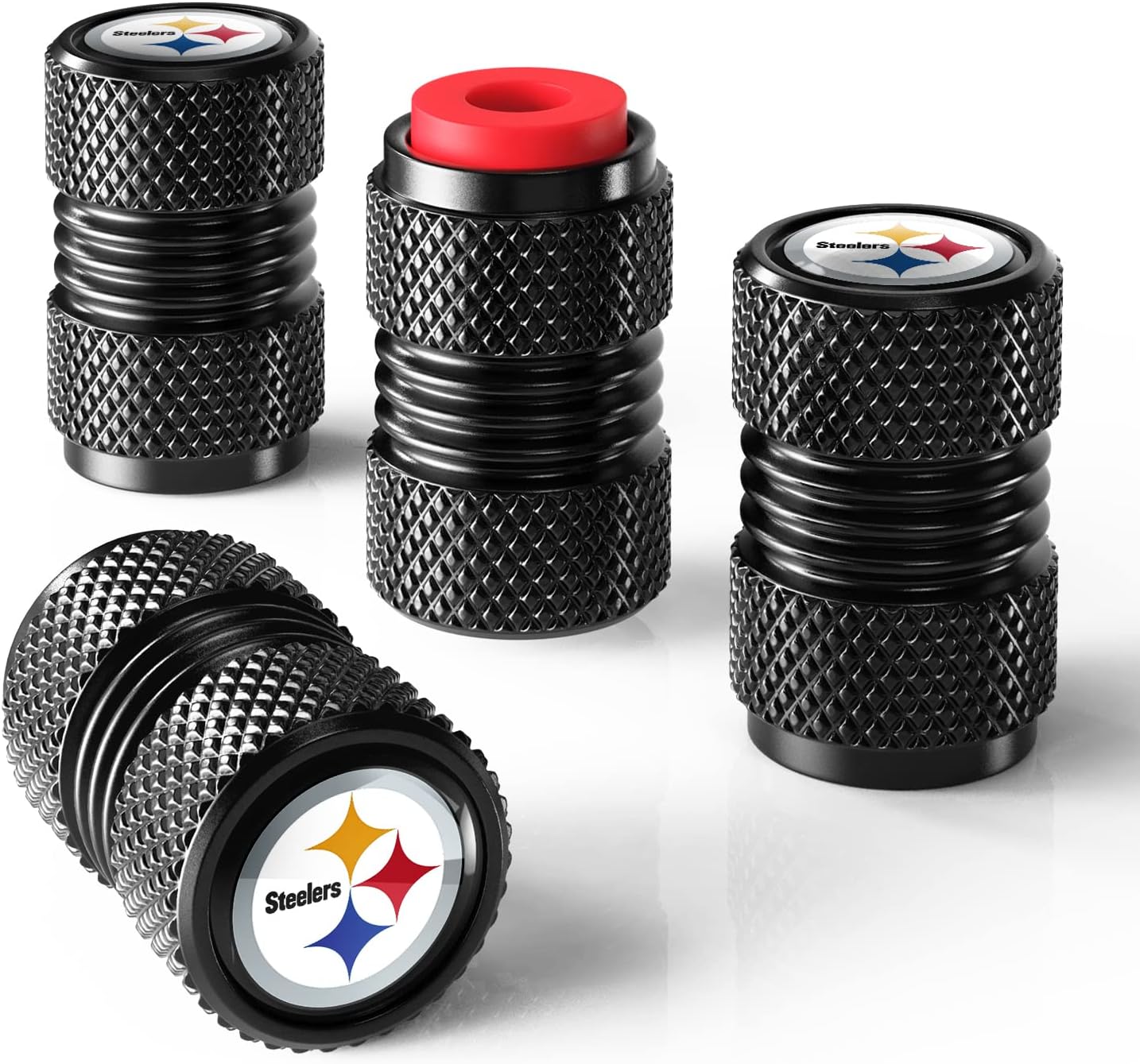 Amazon.com: Aollpu 4PCS Black Tire Valve Stem Caps, Aluminum Tire Valve ...