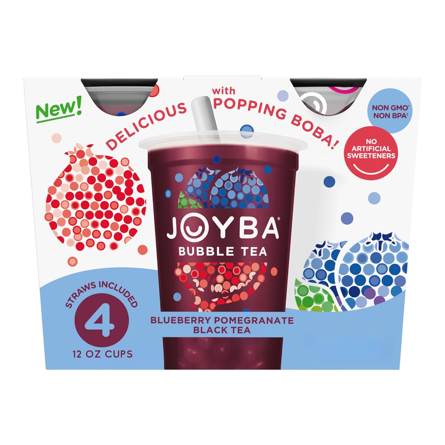 Amazon.com : Joyba Bubble Tea Blueberry Pomegranate Black Tea, 4 Pack ...