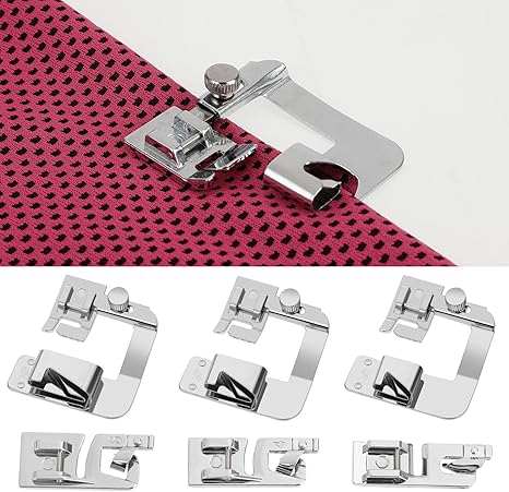 cobee 6PCS Narrow Wide Rolled Hem Presser Foot Kit, Multifunctional ...