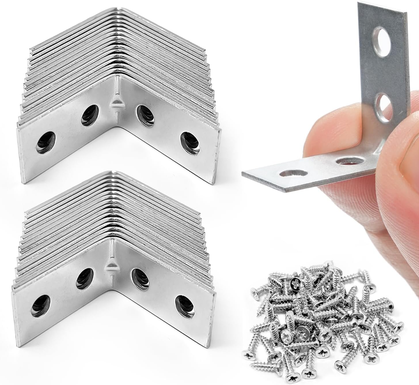 ZAVIA Angle Brackets Corner Bracket for Wood 32 Pcs | 25mm x 25mm x ...