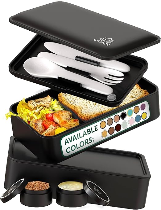 Amazon.com: Umami Bento Lunch Box for Adults w/Utensils, 40 oz, Cute Microwave-Safe, Leak-Proof ...