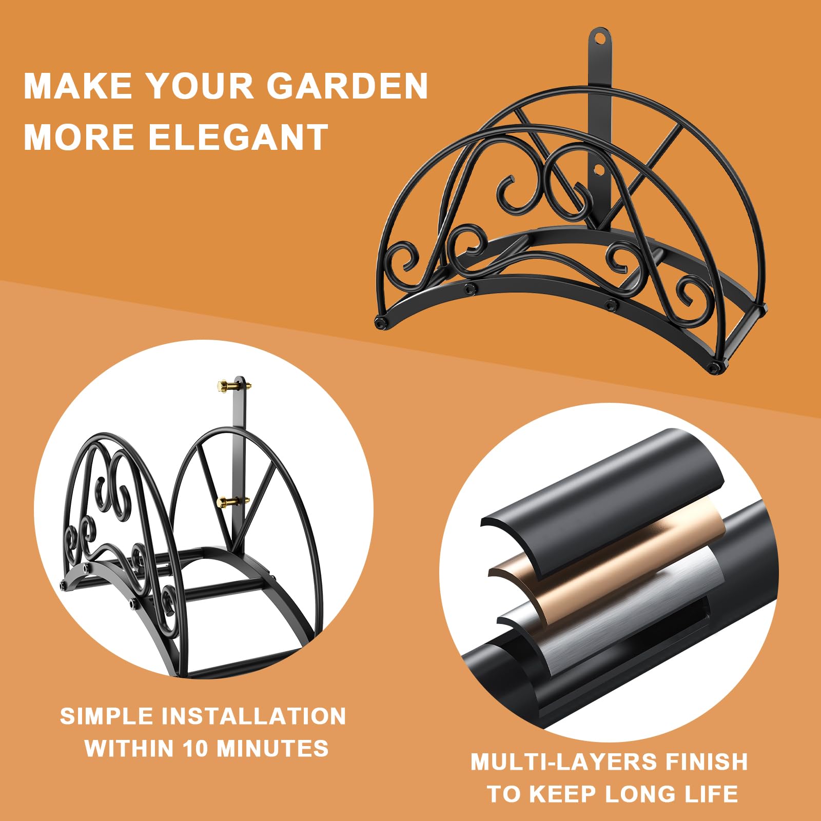 Snapklik.com : Garden Hose Holder Wall Mount Hose Hanger Decorative ...