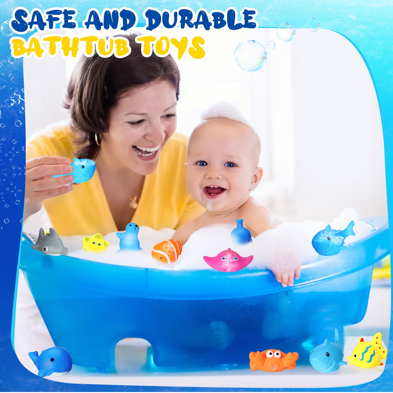 Snapklik.com : Poen 100 Pcs Rubber Bath Toys Bulk Cute Sea Animals ...