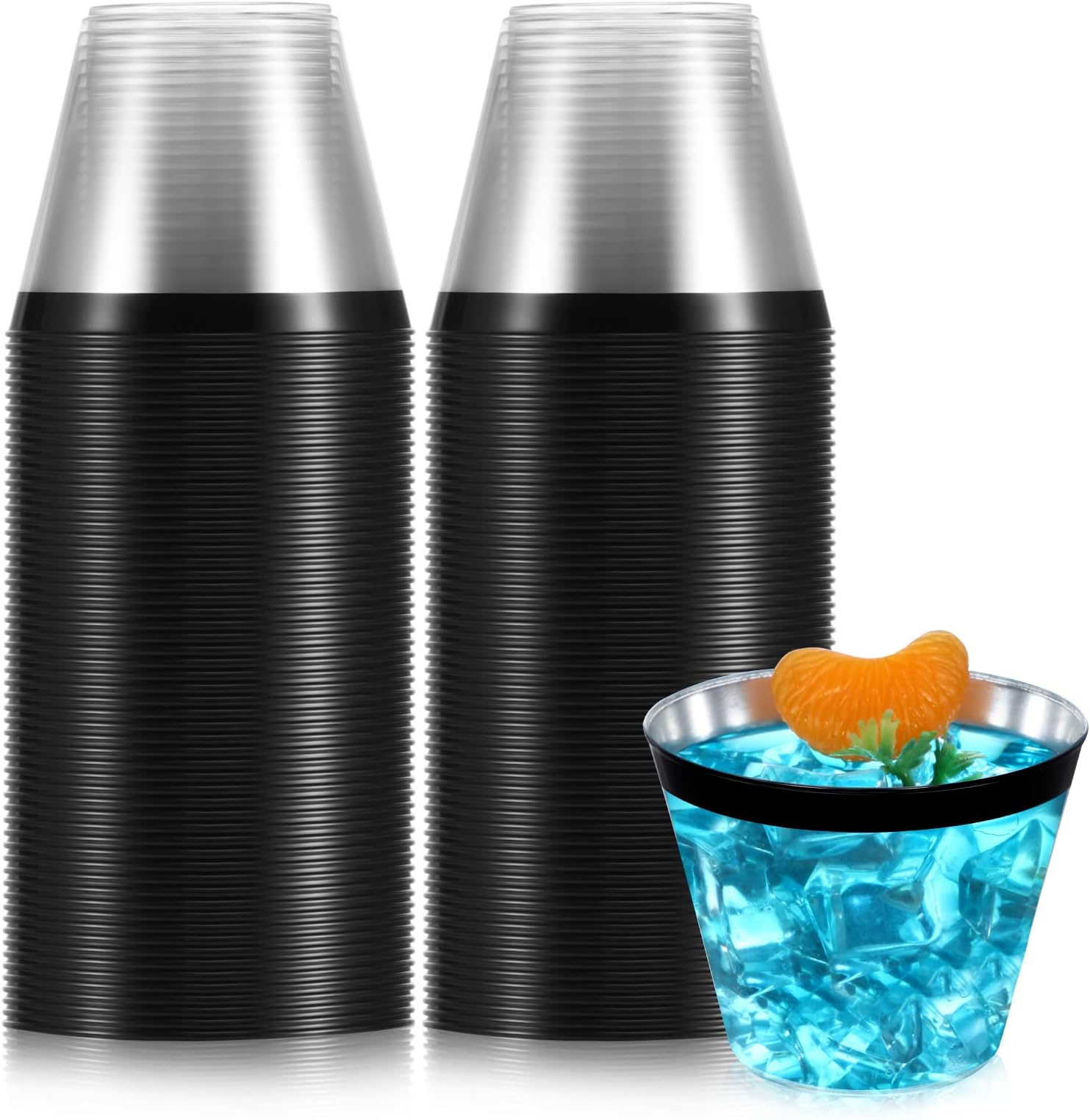 Amazon.com: Skylety 100 Pcs Plastic Cups 9 oz Disposable Wine Cups ...