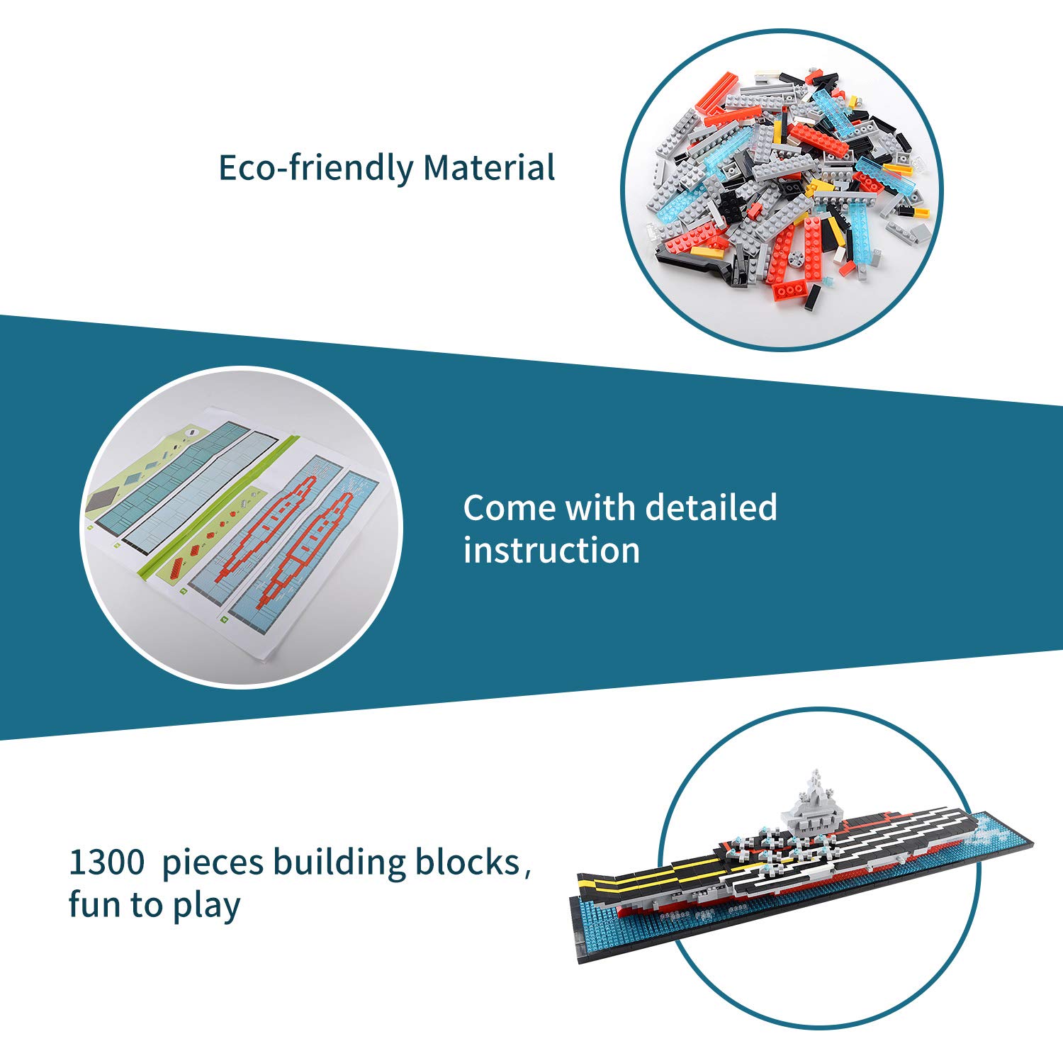 Snapklik.com : Building Blocks Set Aircraft Carrier Model Micro Mini ...