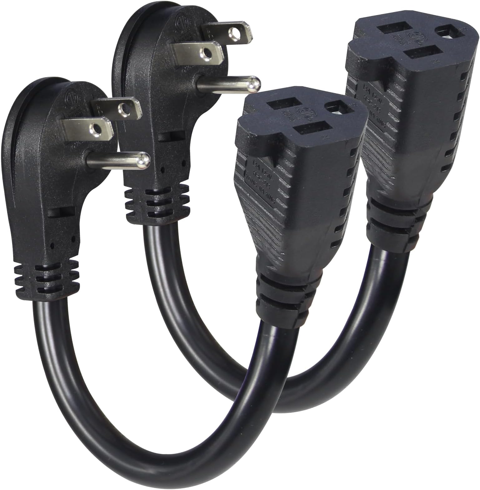 KUNCAN Short Power Extension Cord - Low Profile Wall Head 6 Inch 14AWG ...