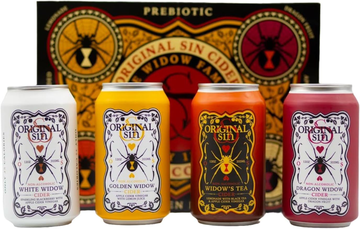 Amazon.com : Original Sin NA Ciders Variety Pack - 12oz Prebiotics Low ...