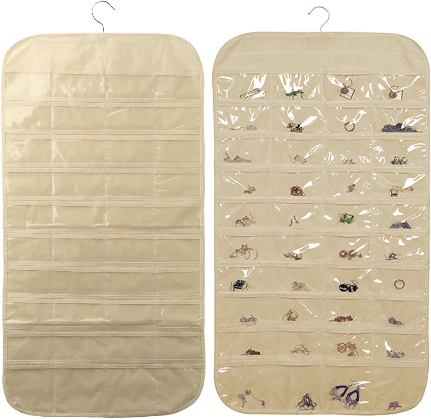 Amazon.com: DIOMMELL 3 Pack Hanging Jewelry Organizer with 80 Pockets ...