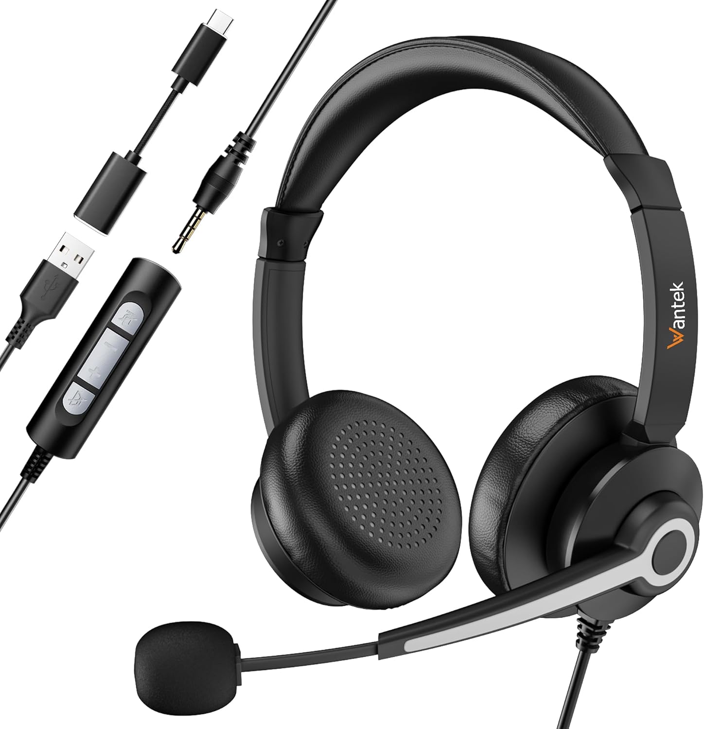 Amazon.com: Wantek Headset with Mic, USB Headset with Microphone ...