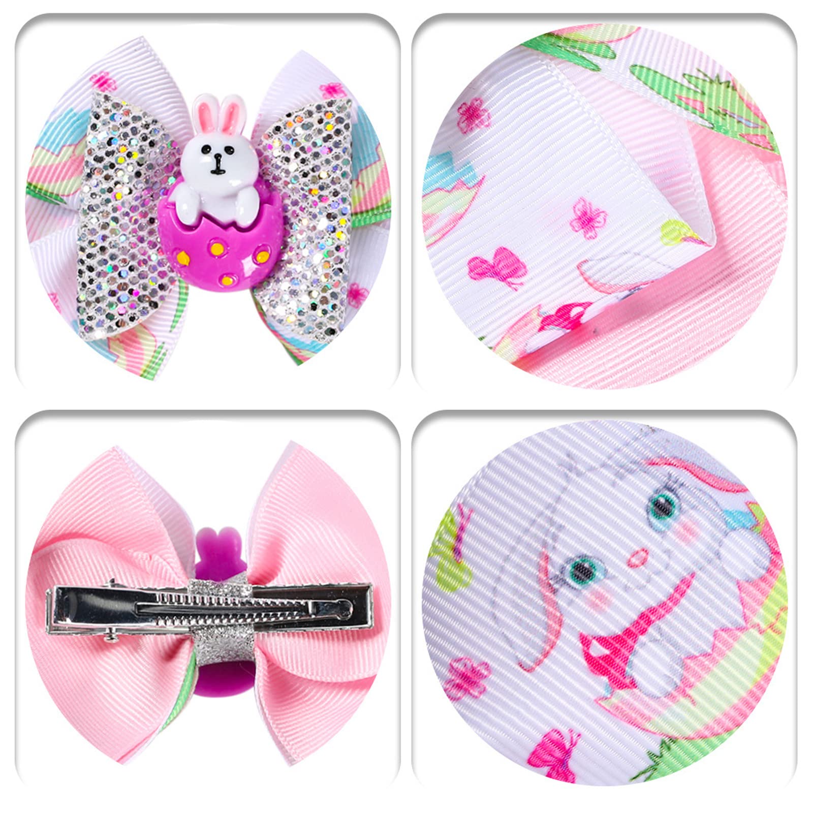 Snapklik.com : 2Pcs Easter Hair Bows Clips, Cute Easter Bunny Chick ...