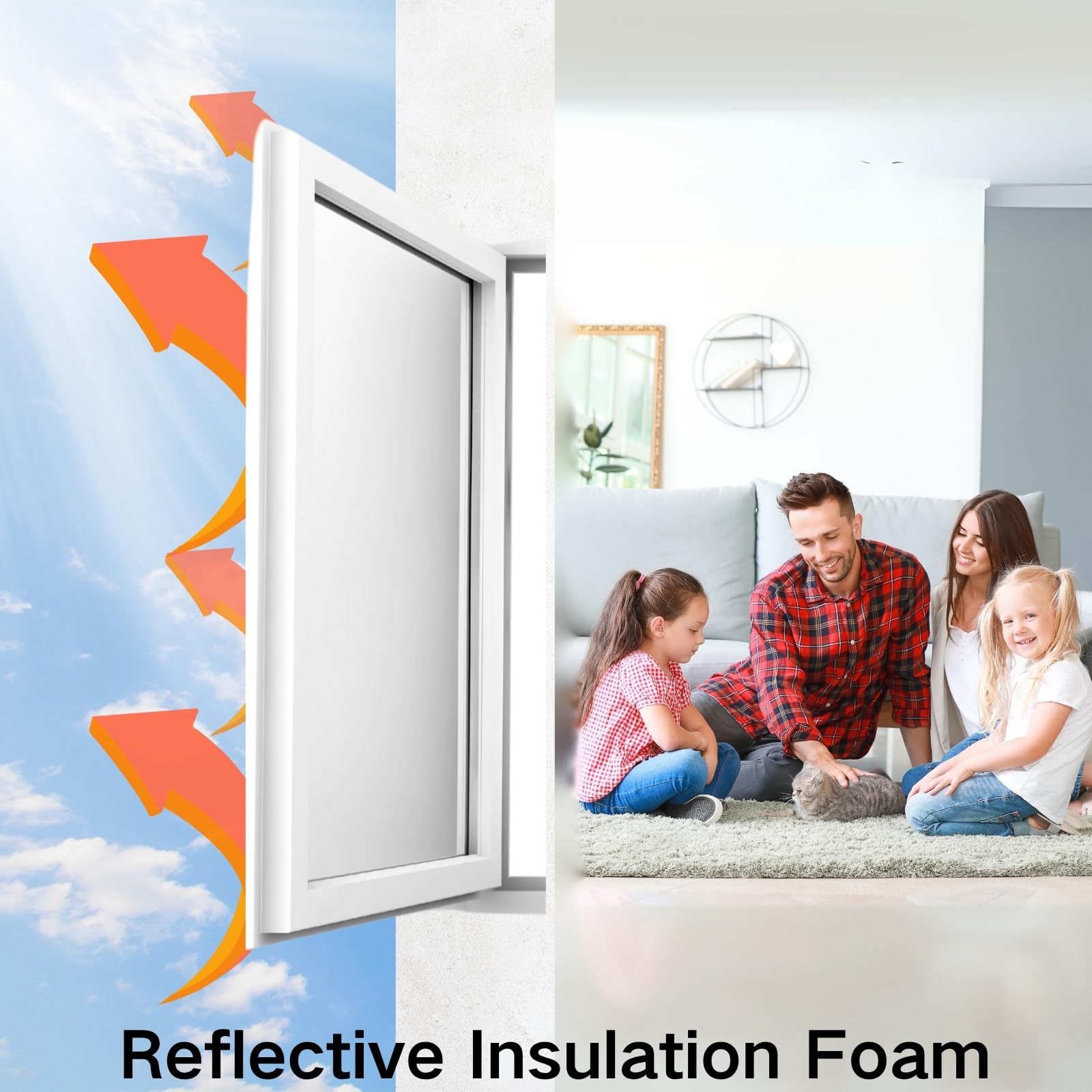 Snapklik.com : Reflective Window Film, 48in X 10ft Window Insulation ...