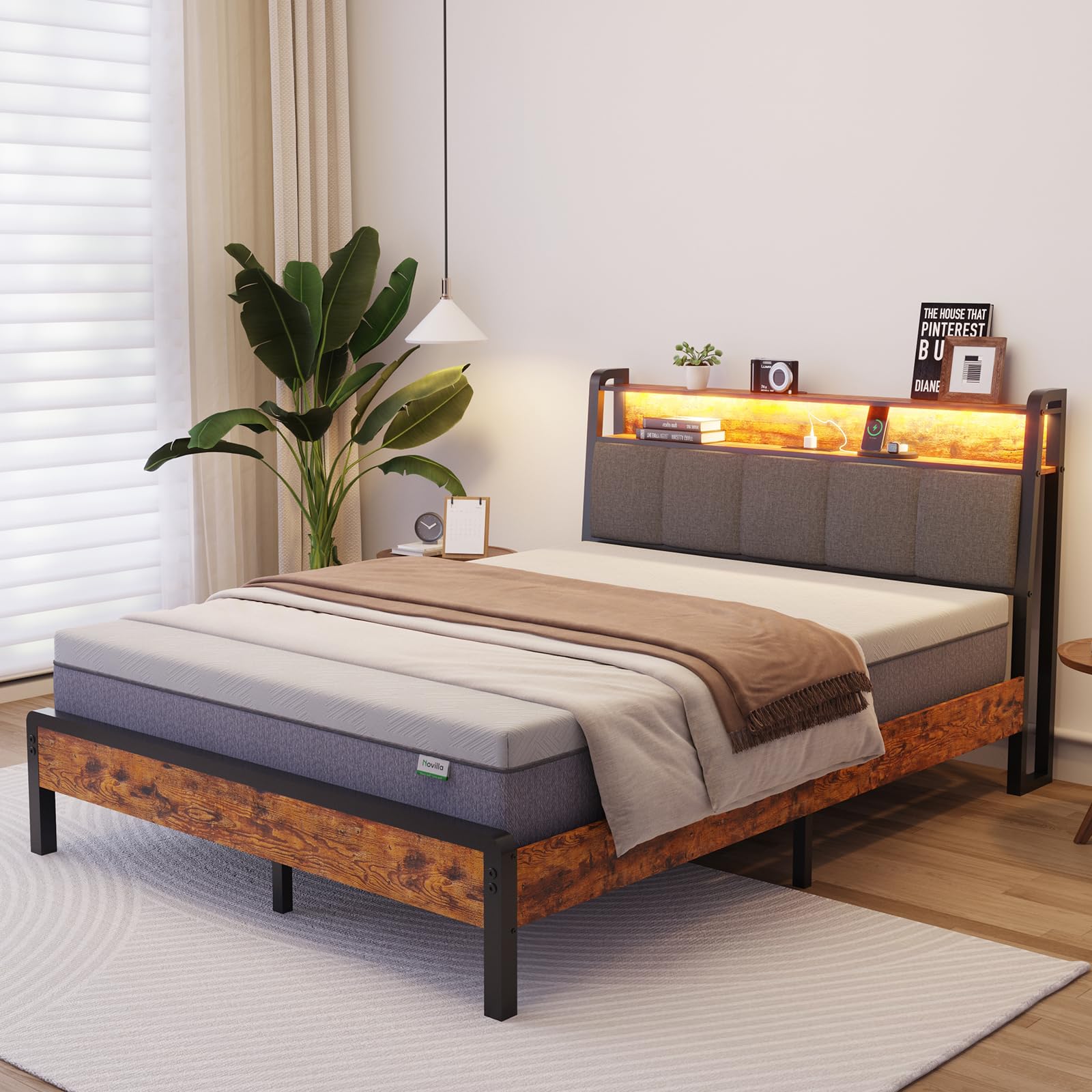 Snapklik.com : Novilla Full Size Bed Frame, Full Bed Frame Storage ...