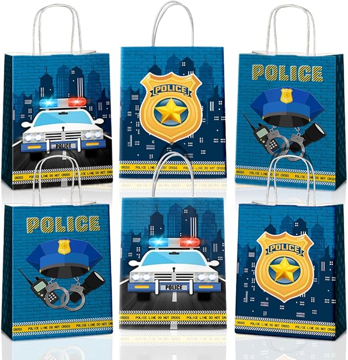 Amazon.com: JOYGATHER 24 Pcs Police Party Favors Bags with Handles ...