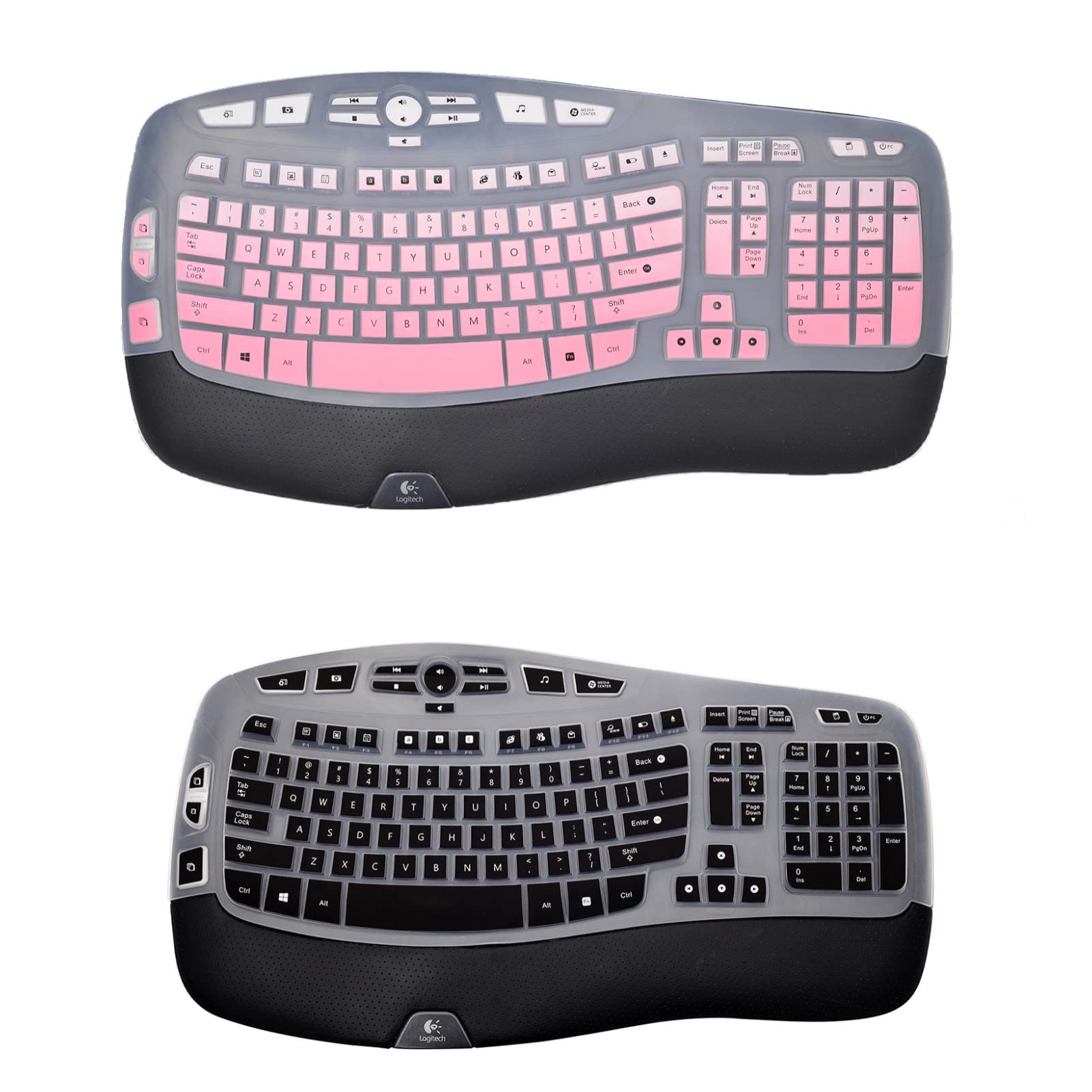 Amazon.com: 1 Pcs Gradient Pink Keyboard Cover and 1 Pcs Black Keyboard ...