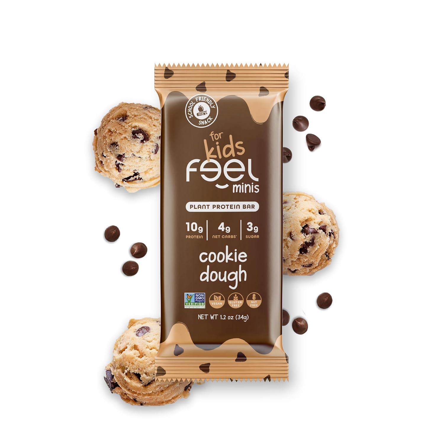 Amazon.com : Feel Bar Minis – Kids Protein Bars | Cookie Dough – 12 ...