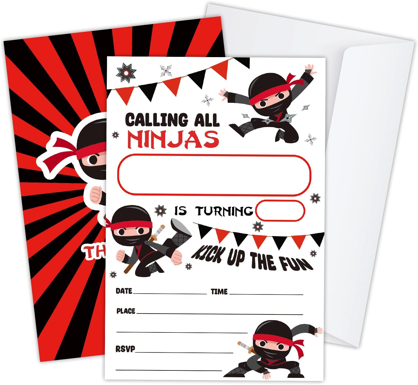 Amazon.com : Calling All Ninjas Birthday Invitations, Ninja Birthday ...