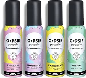 Amazon.com: Oopsie Poopsie Toilet Spray - 4 Scents, Portable Original ...