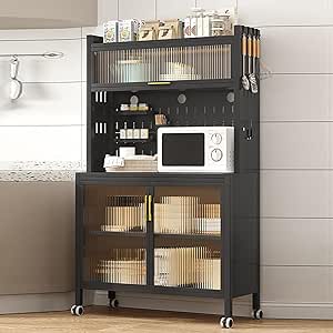 Amazon.com: MIIKHI Kitchen Storage Cabinet 5 Tier Bakers Racks, Kitchen ...