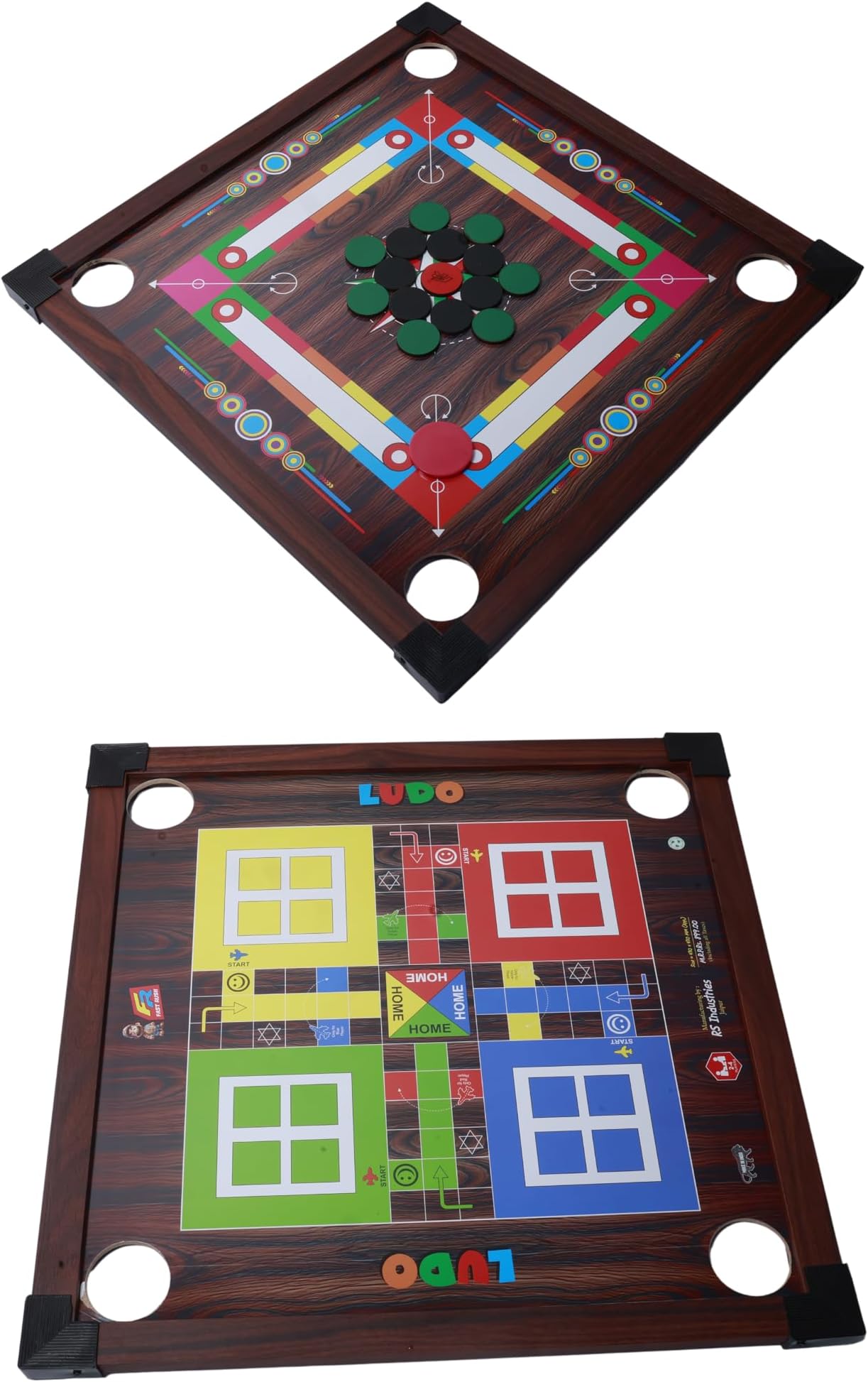 Buy FAST RUSH:-Premium Carrom Board Game Set - Smooth Playing Surface with Coins and Striker ...