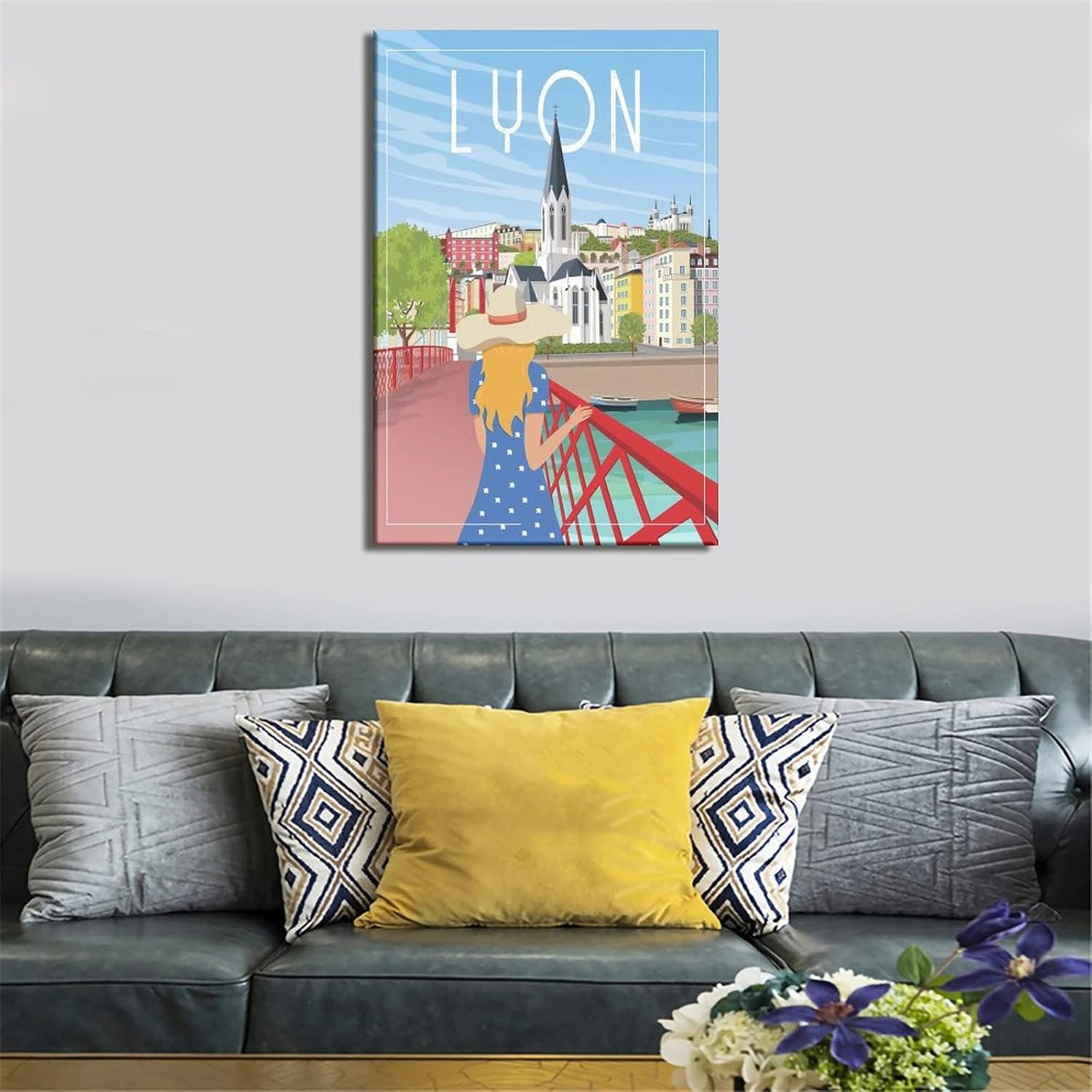 Lyon France Horizone Rétro Voyage Affiche vendu par Khoa Le | SKU ...