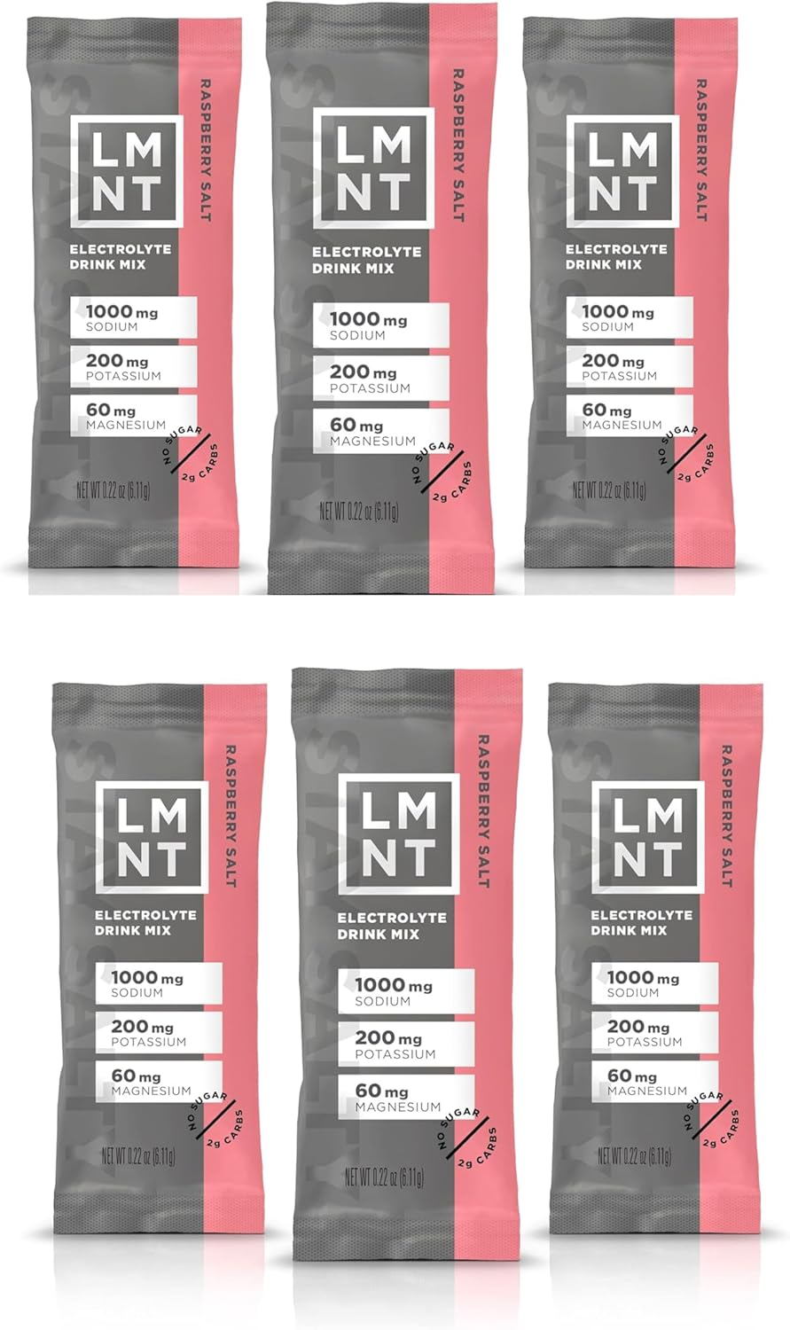 LMNT Zero Sugar Electrolytes - Raspberry Salt | Drink Mix | 30 Count ...