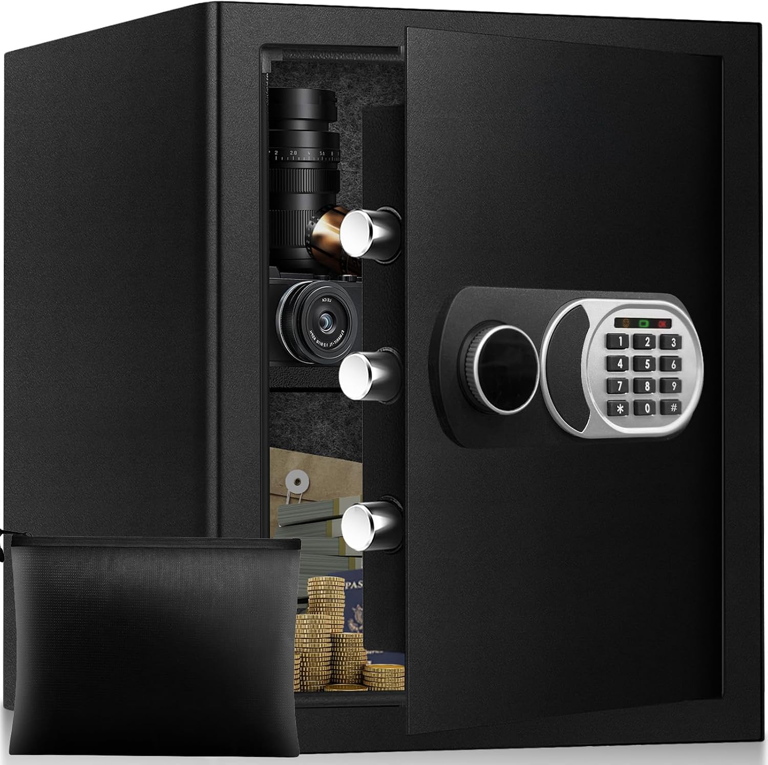 ToruKeep 2.5 Cuft Small Safe Box with Fireproof Waterproof Bag, Safes ...