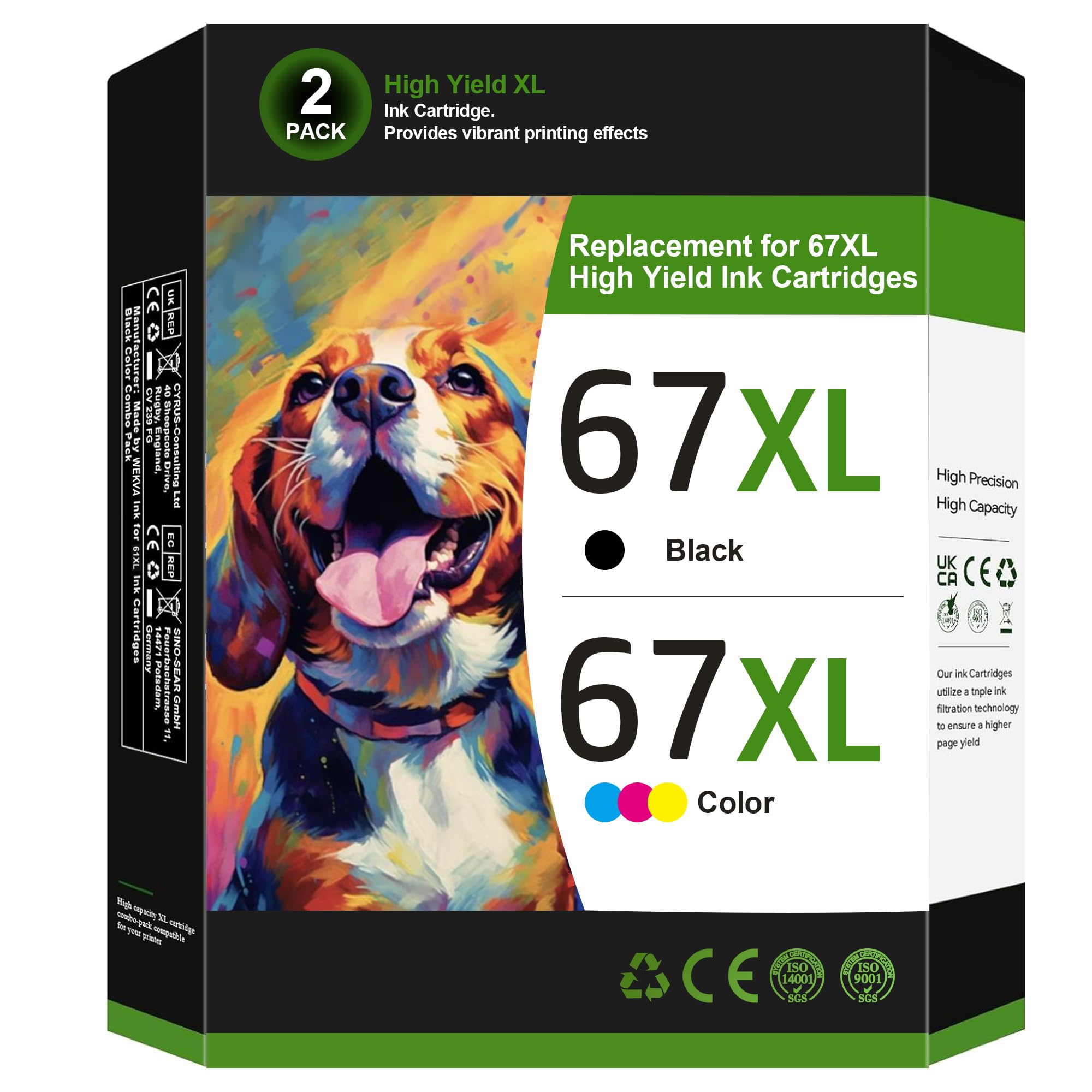 67 XL Ink Cartridges Black/Color Cartouche Encre for HP 67 Ink ...