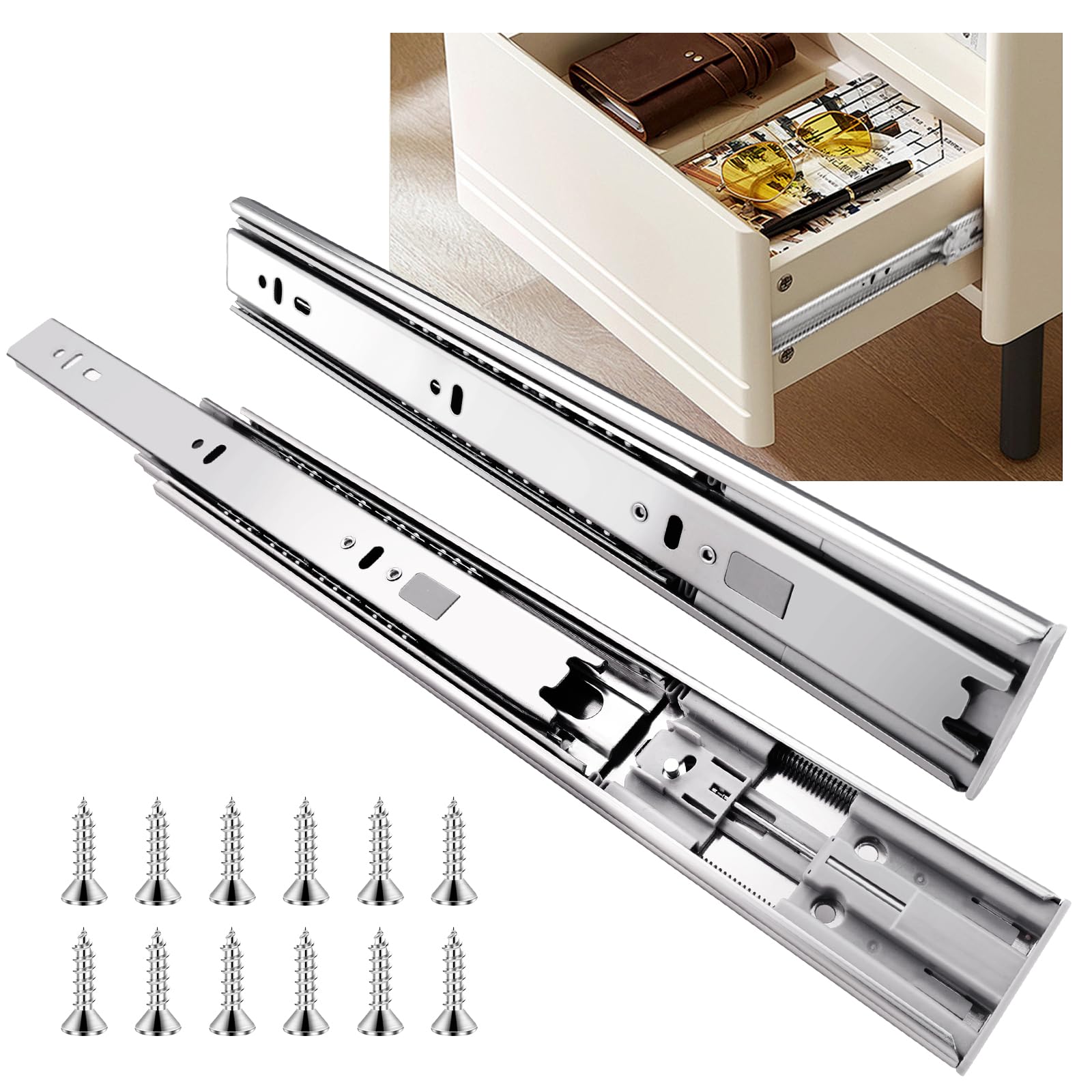 22 inch Drawer Slides 1 Pairs (2pcs) Soft Self Close Full Extension ...