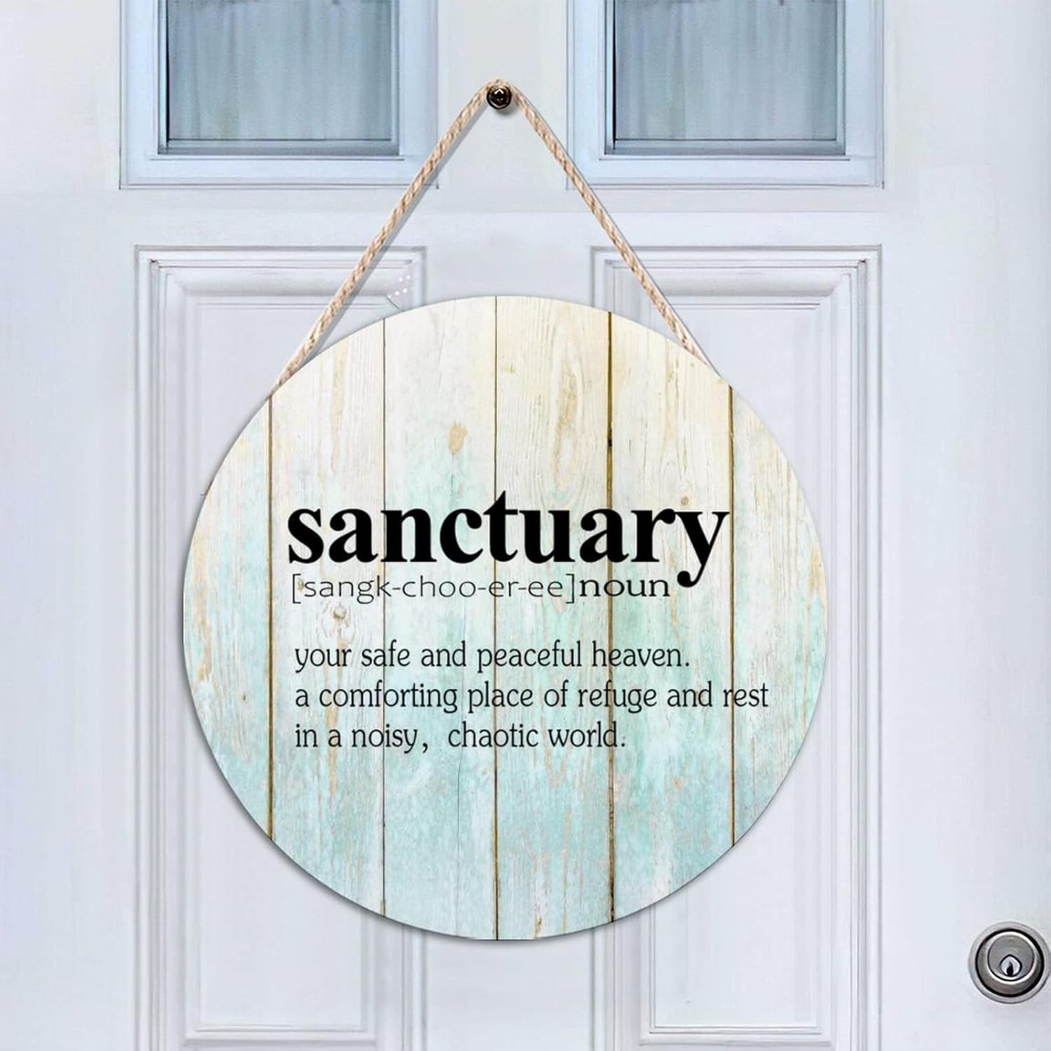Amazon.com: Cheyan 14x14 Inch The Definition of Sanctuary Quote Door ...
