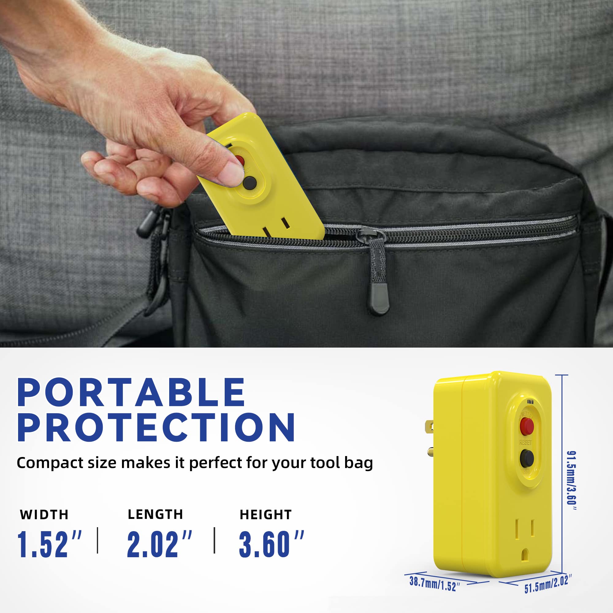 Snapklik.com : AIDA GFCI Adapter, 15 AMP Single Outlet Grounded 3-Prong ...