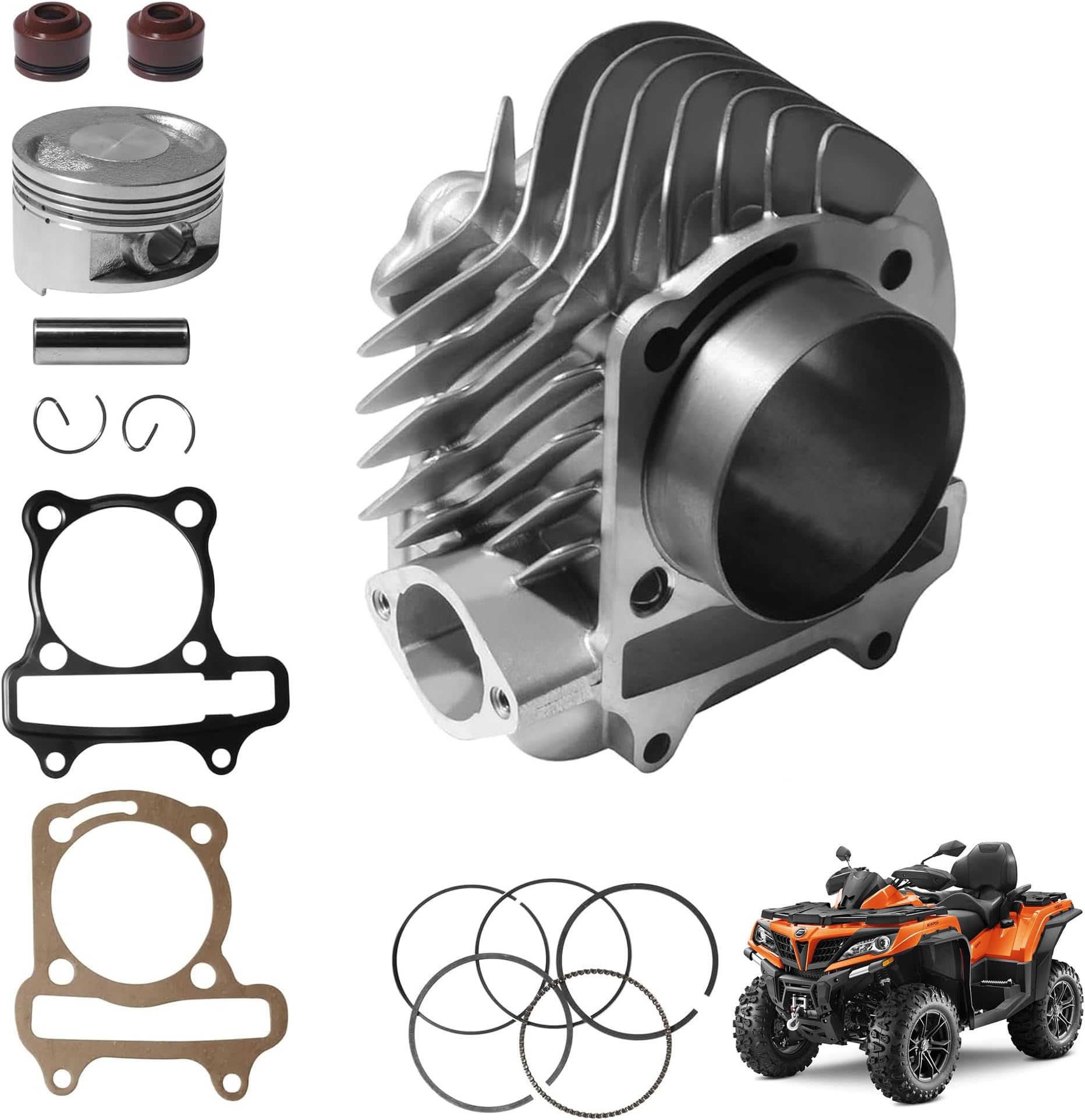 Amazon.com: GY6 180cc Cylinder Head Kit Assy 61mm Big Bore with 69mm ...