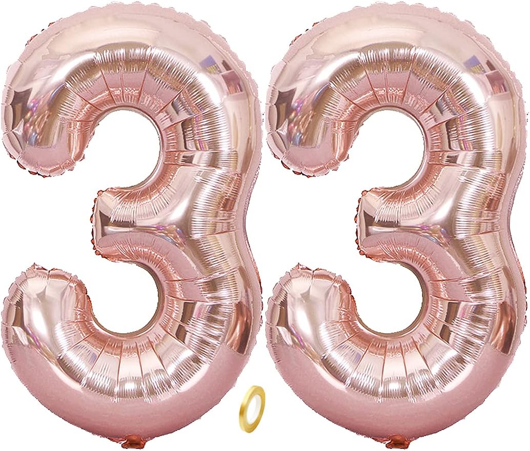 Aabellay Large Foil Mylar Balloons 40 Inch Rose Gold Number Balloons ...