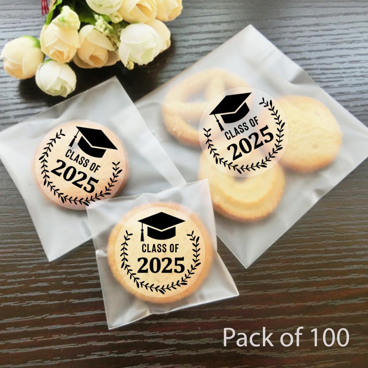 Snapklik.com : 100 X Graduation Stickers, Class Of 2025 ...