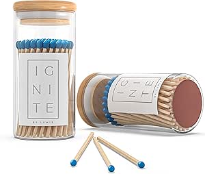 Amazon.com: Decorative Matches in a Jar by LUMIE - Glass Match Holder ...