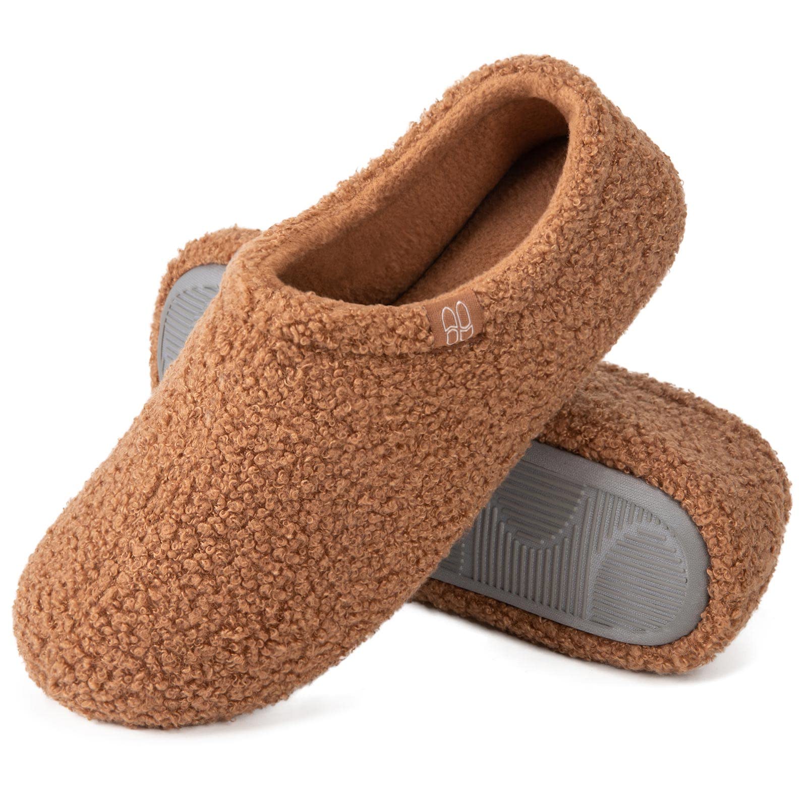 Snapklik.com : HomeTop Womens Fuzzy Curly Fur Memory Foam Loafer ...
