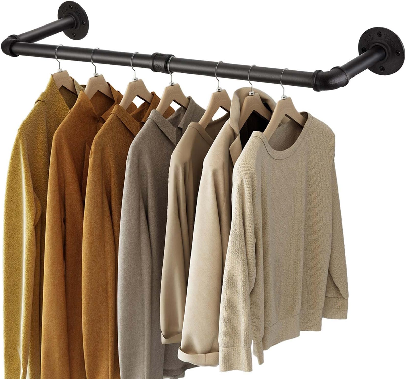 Amazon.com: Home Expert 12 Inch Black Industrial Pipe Floating Clothing ...