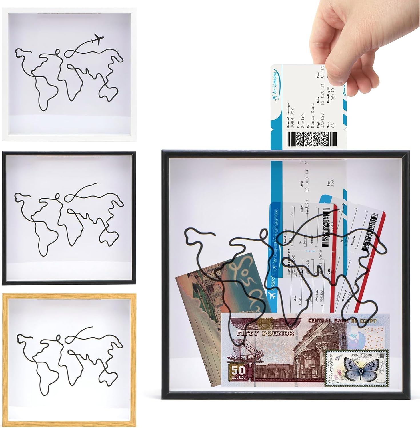 Amazon.com - Travel Adventure Archive Shadow Box for Memories, Picture ...