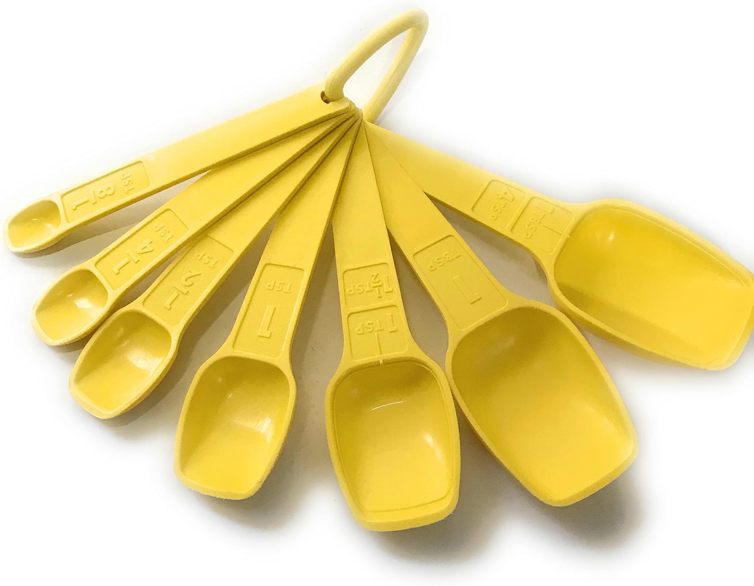 Amazon.com: Tupperware Measuring Spoons with Ring Holder Yellow: Butter ...