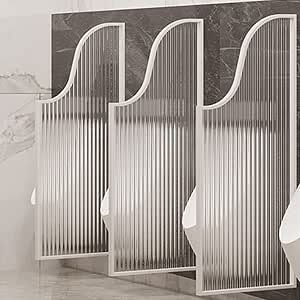 WallMounted Urinal Privacy Partition Metal Frame & Frosted Glass Panel ...