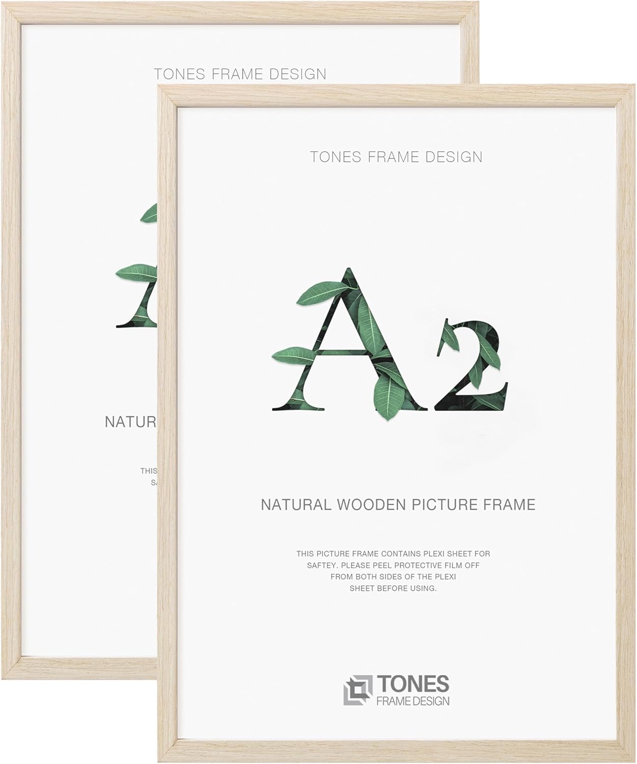 TONES FRAME DESIGN A2 Photo Frame 2 Pack, 42 x 59.4 cm, Wooden Picture ...