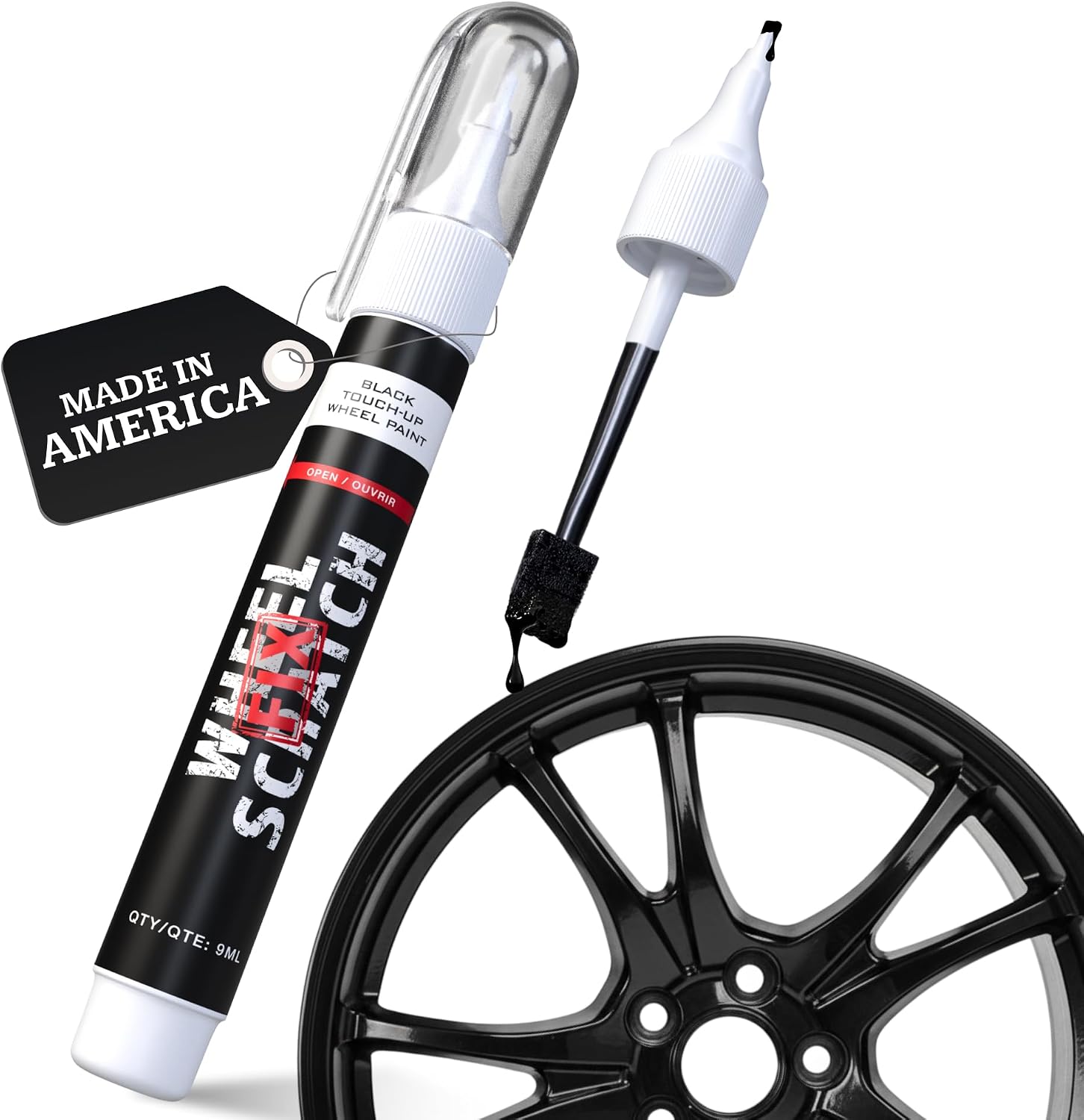 Wheel Scratch Fix® Gloss Black Magic Car Scratch Remover Pen - Alloy ...