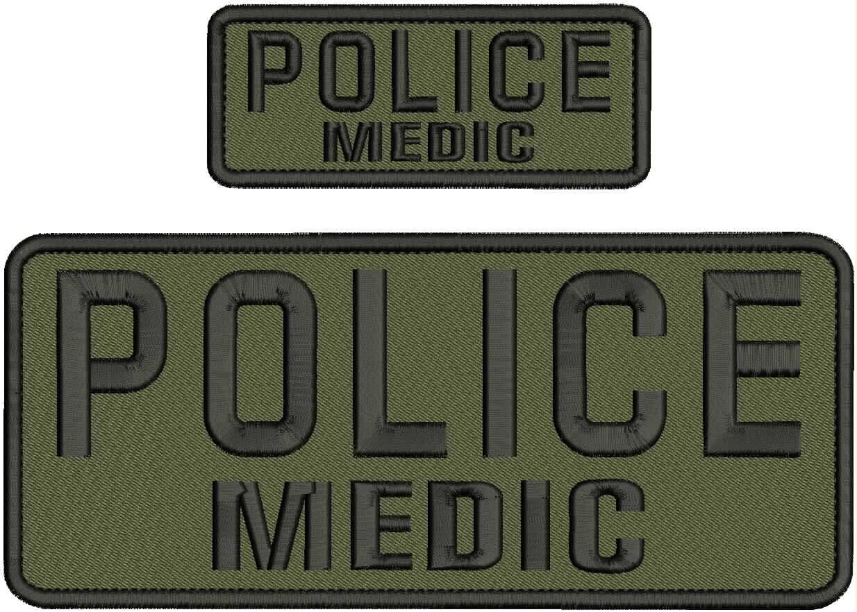 Amazon.com: Police Medic Embroidery Patches 4x10 and 2x5 Hook ON Back ...